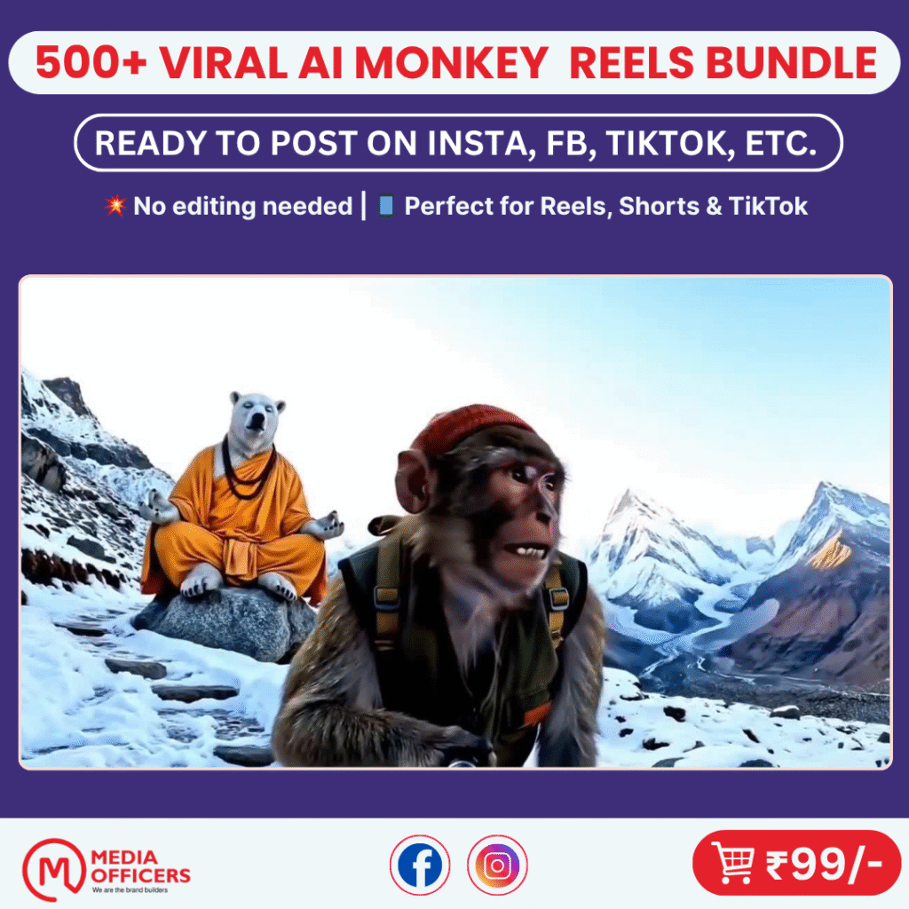500+ AI Monkey Vlogs Reels Bundle – Viral Video Bundle